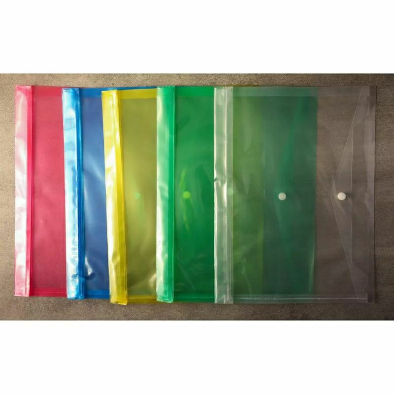 Jual ( 12 pcs ) MAP plastik KANCING folio , map dokumen | Shopee Indonesia