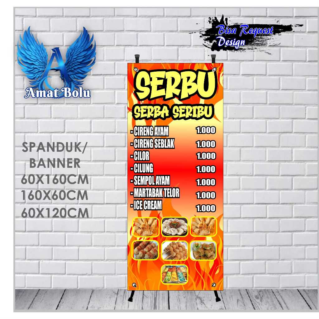 Jual BANNER MMT SPANDUK MAKANAN SERBU SERBA SERIBU UKURAN 60X160 BISA ...