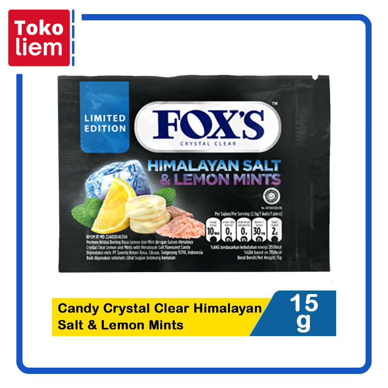 Jual Fox's Candy Crystal Clear Himalayan Salt & Lemon Mints 15G ...