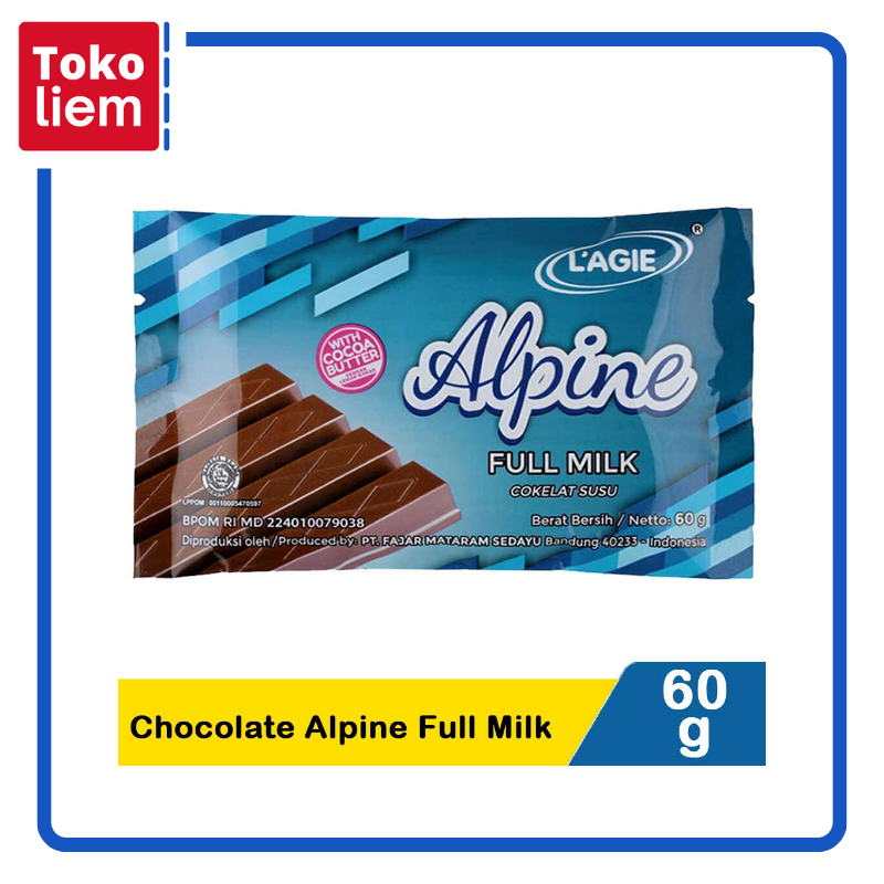 Jual L'agie Chocolate Alpine Full Milk 60G | Shopee Indonesia