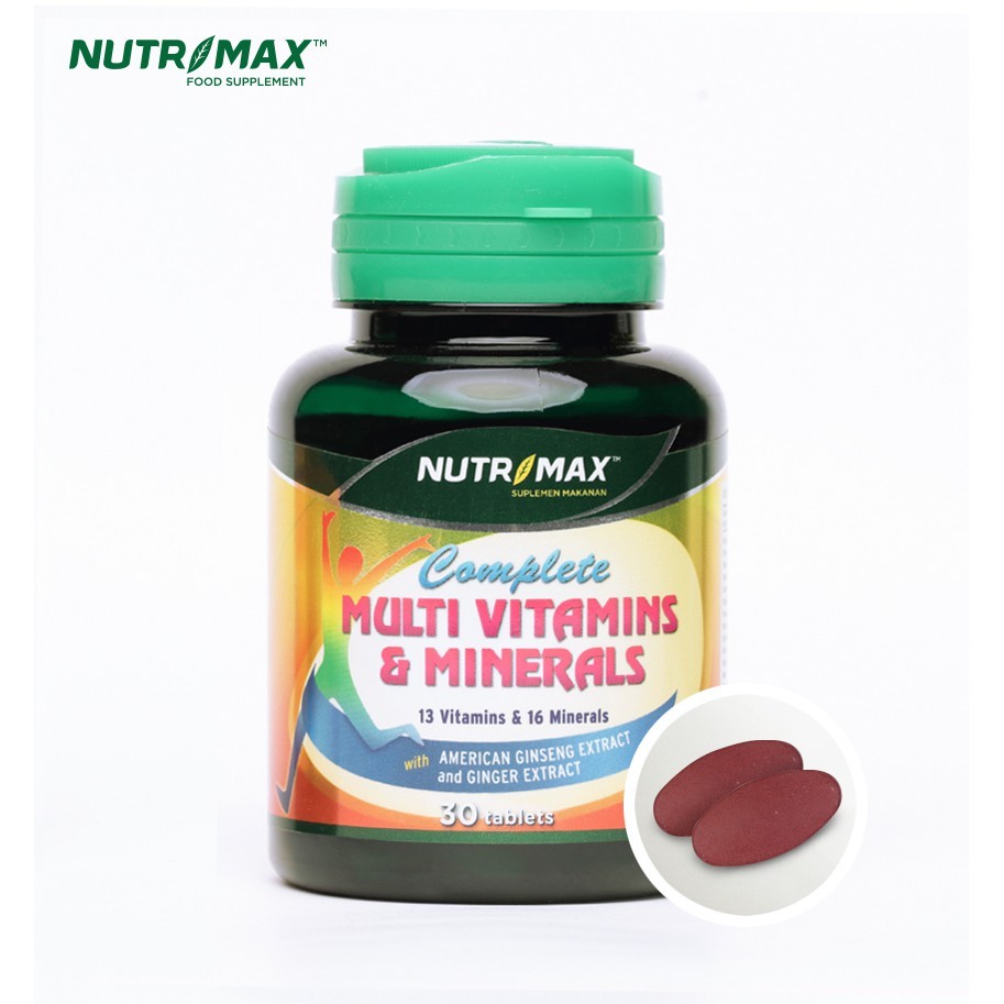 Jual NUTRIMAX COMPLETE MULTIVITAMINS & MINERALS VITAMIN GINSENG HIPERTENSI ANTIOKSIDAN VITALITAS ...