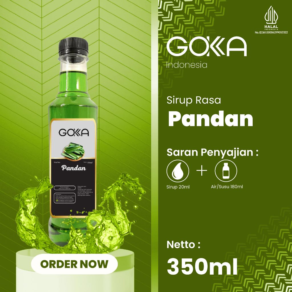 Jual Sirup Gokka Rasa Pandan / Minuman Syrup Gokka Rasa Pandan 350ml ...