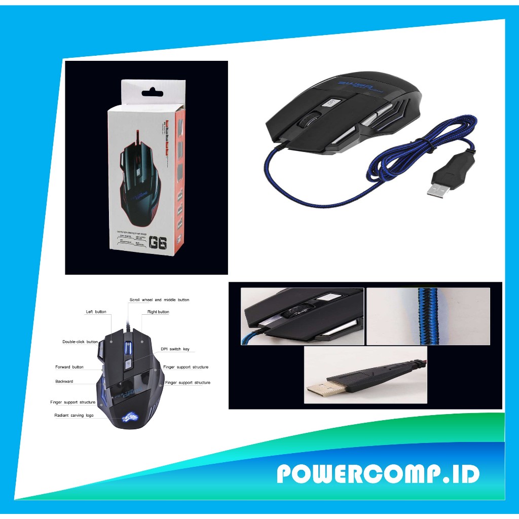 Jual Wired Gaming Mouse LED 2400 DPI USB Computer Mouse Gamer RGB Mouse ...