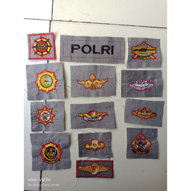 Jual BED POLRI BORDIR LOGO BORDIR POLISI BET WING POLRI PATCH EMBLEM ...