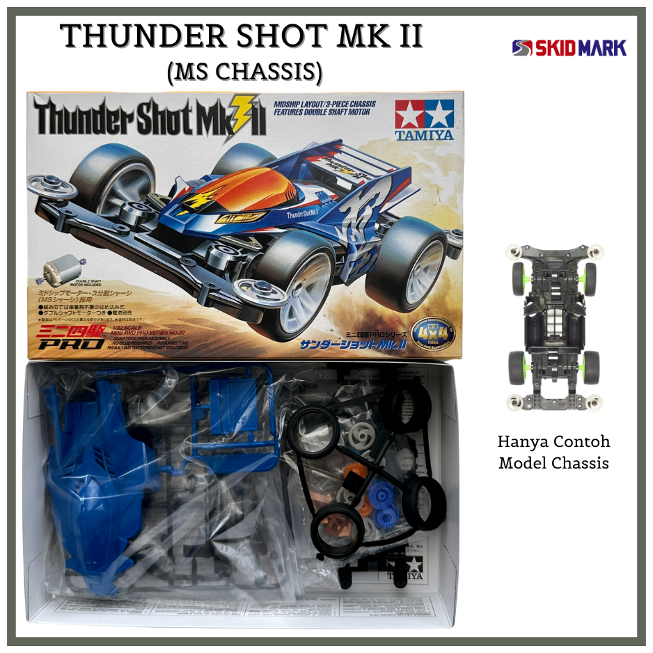 Jual Mobil Rakit Tamiya Mini 4WD - Thunder Shot MK II MS Chassis ...