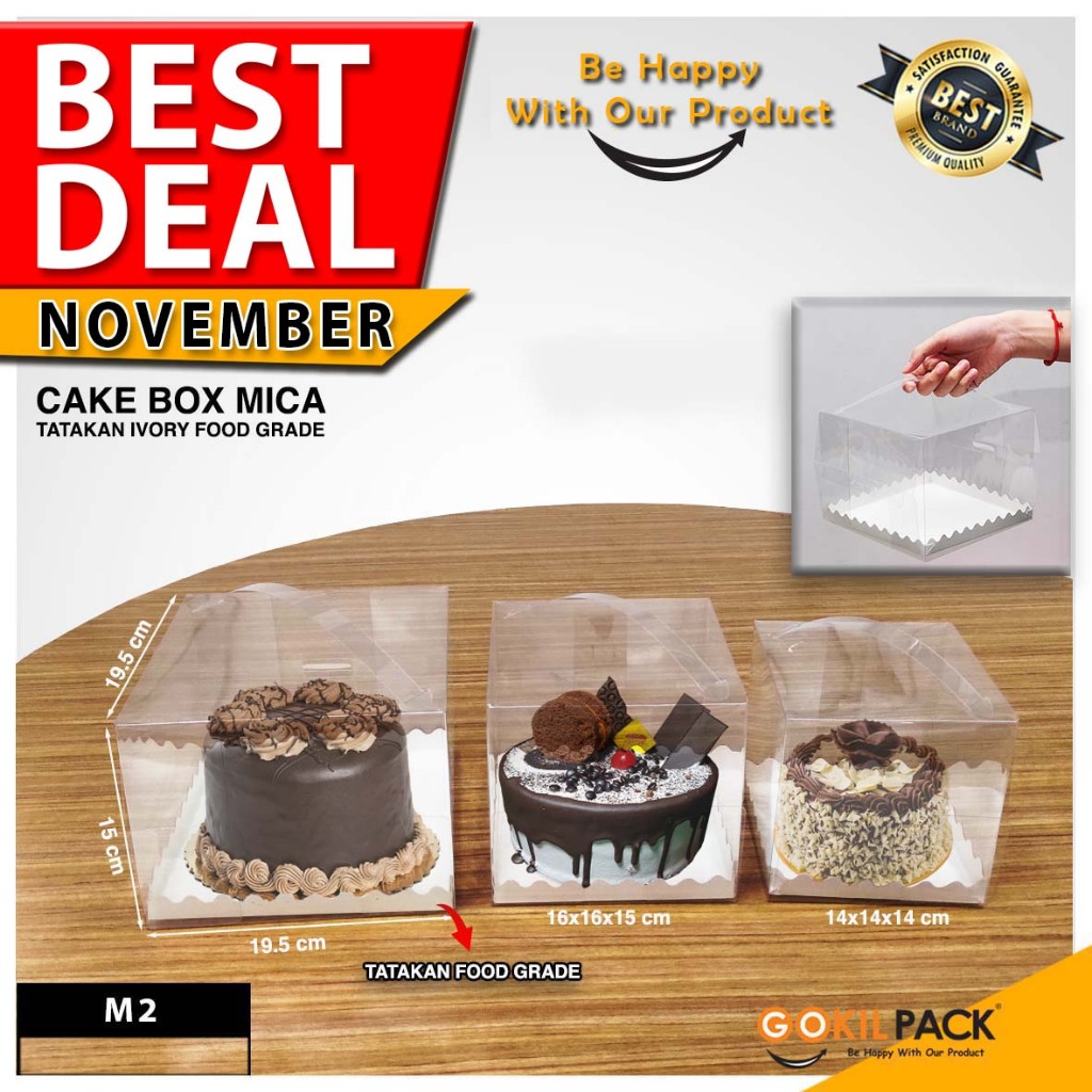Jual Box Cake - Kotak Kue Mika Transparan - Kotak Mika Kue Bening - M2 ...