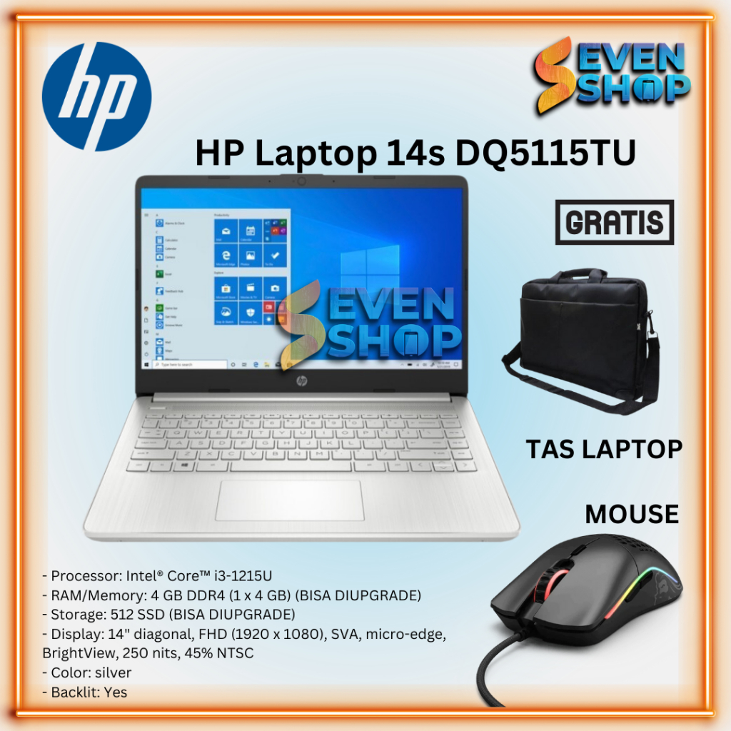 Jual HP 14S DQ5115TU i3 1215U - 8GB 512SSD W11+OHS 14.0" FHD - DQ5115TU ...