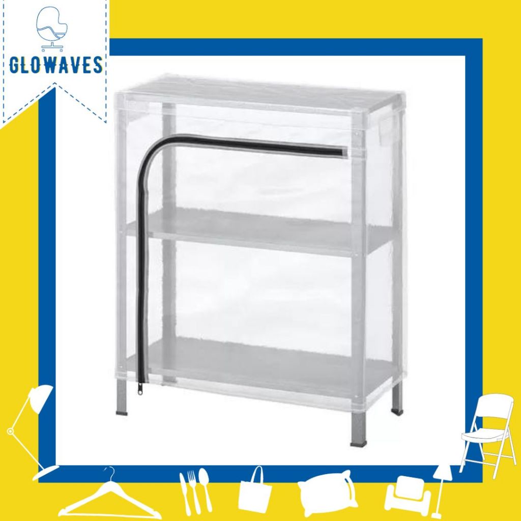 Jual HYLLIS Unit Rak dengan Sarung Pelindung Transparan / Rak Luar ...