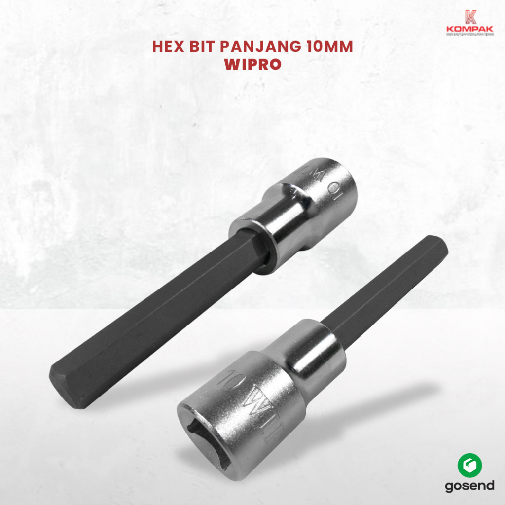 Jual WIPRO Hex Bit Socket 1/2" x 10MM x 100MM / Kunci Sock L Long Type ...
