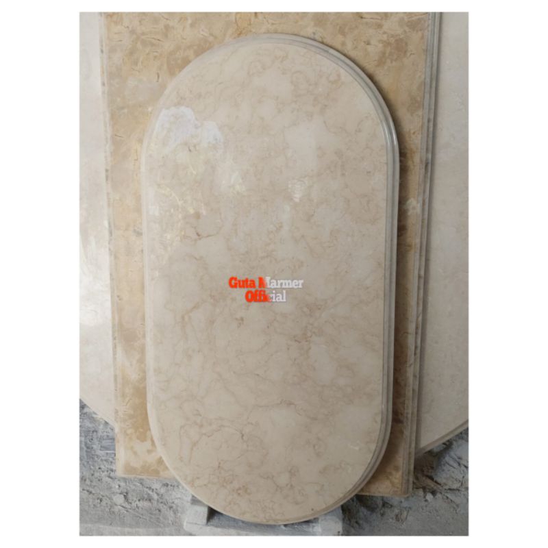 Jual Daun Meja ||| Top Table Batu Marmer Putih Glosy Model Oval ...