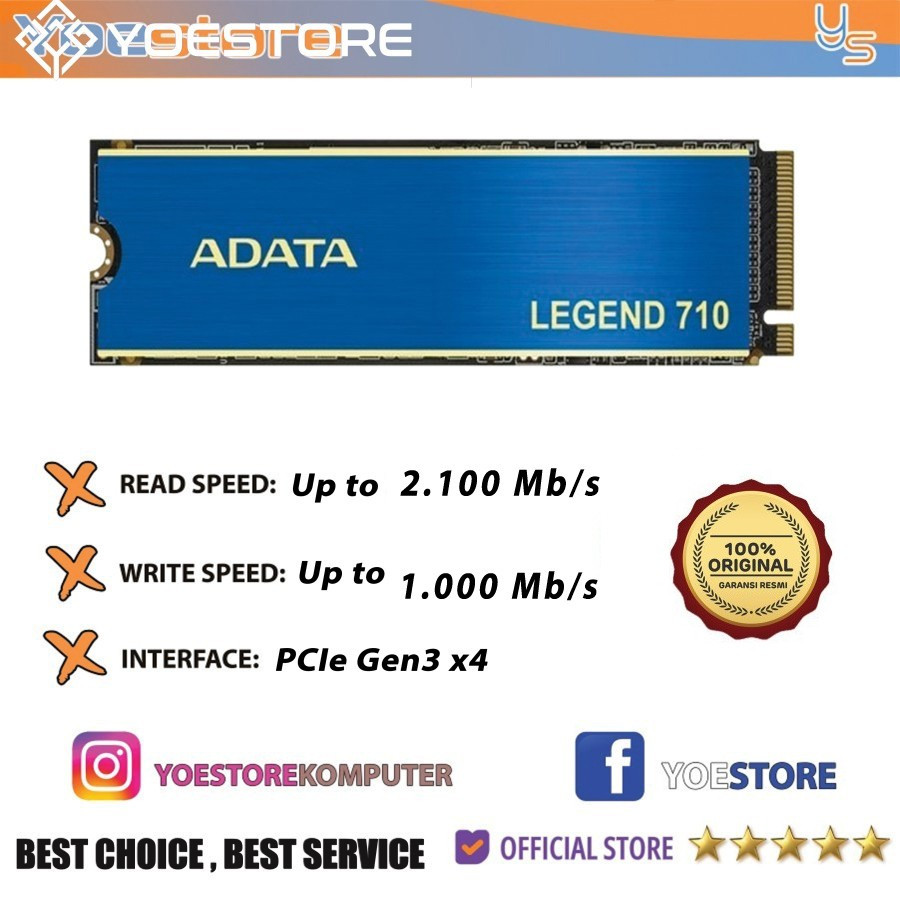 Jual Adata 512GB Legend 710 SSD M.2 NVMe PCIe Gen 3x4 | Shopee Indonesia