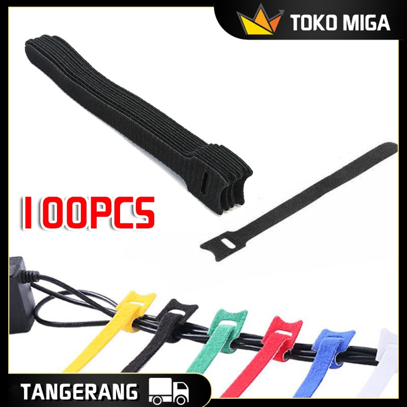 Jual Velcro Kabel Velcro Strap Cable Nylon Tali Kabel 100 PCS | Shopee ...