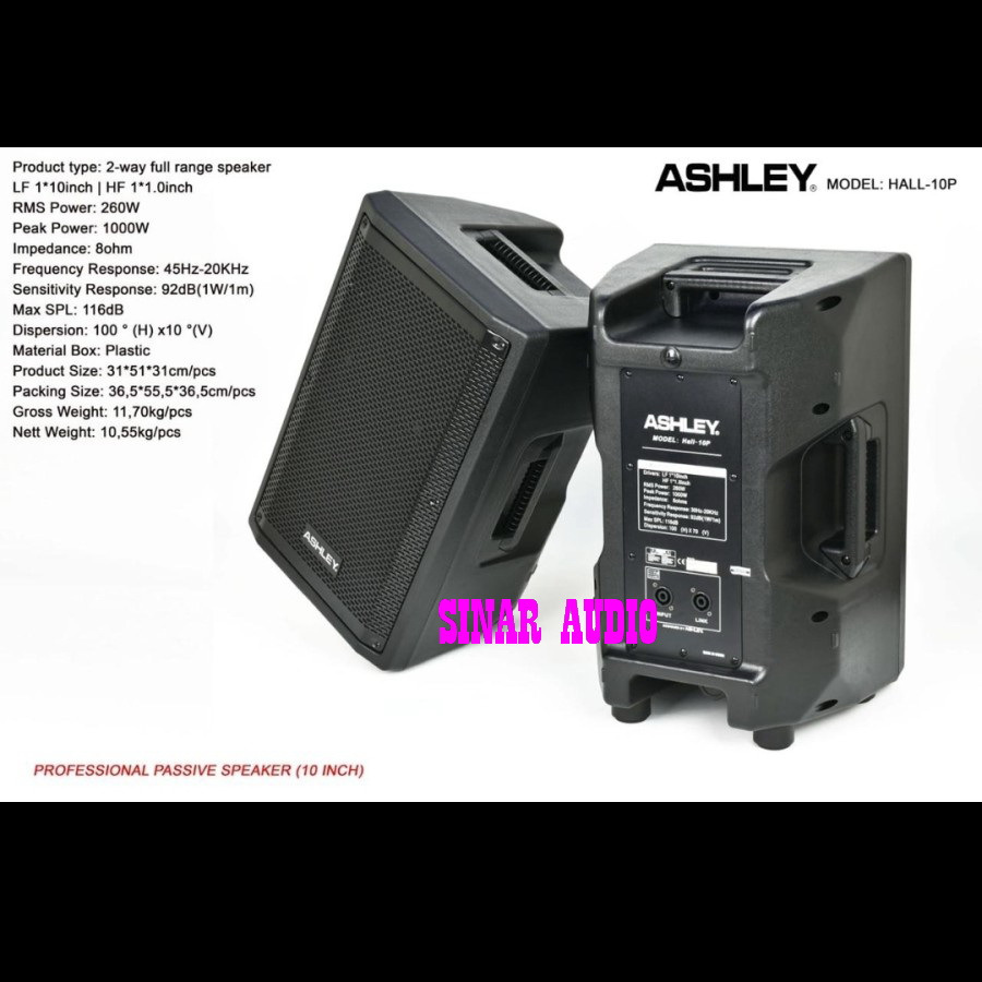Jual Speaker Pasif Ashley Hall 10P Original speaker 10 inch Passive ...