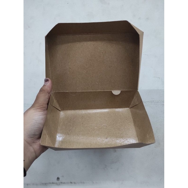 Jual LUNCH BOX PUTIH DAN LUNCH BOX KRAFT LEM uk M 1 PAK ISI 10 PCS ...