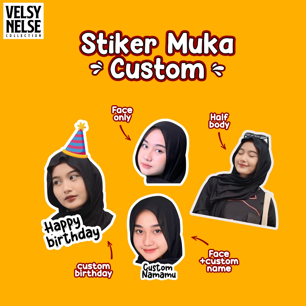 Jual [ISI 12PCS] Stiker Muka Custom Dan Tulisan | Bebas Request | High ...
