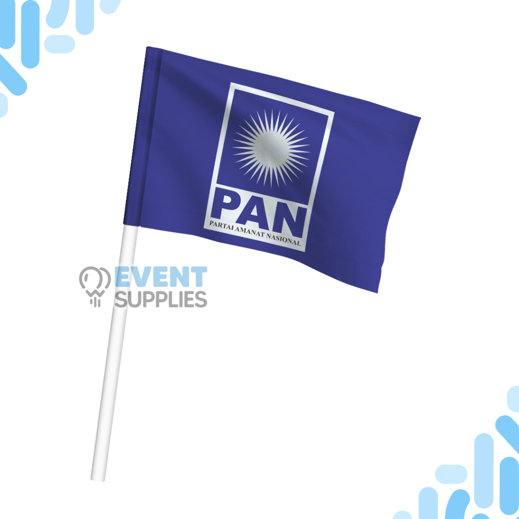 Jual Bendera Mini Flag Partai PAN Amanat Nasional Pemilu 2024 / Bendera ...