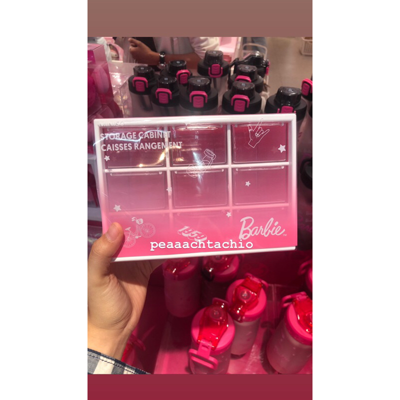 Jual MINISO X BARBIE acrylic storage cabinet box for desk barbie ...
