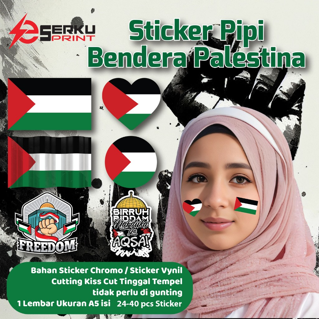 Jual Stiker Pipi Palestina bentuk hati love sticker bendera aksesoris ...