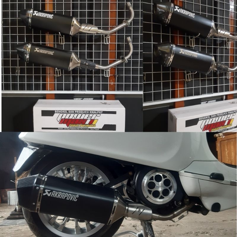 Jual knalpot akrapovic racing vespa sprint,s,primavera,lx,Gts iget/non ...