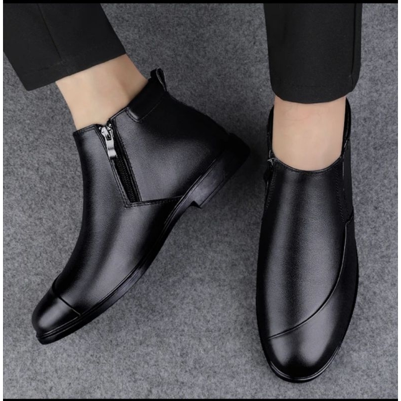 Jual sepatu pantopel pria pdh sleting keren | Shopee Indonesia