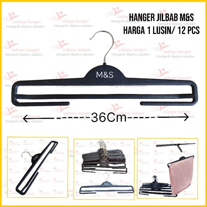 Jual Hanger jilbab kain kerudung handuk hanger syal m&s 12Pcs | Shopee ...