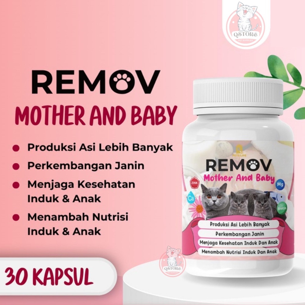 Jual Remov Vitamin Kucing 30 Kapsul Vitamin Bulu, Imun, Mother Baby ...