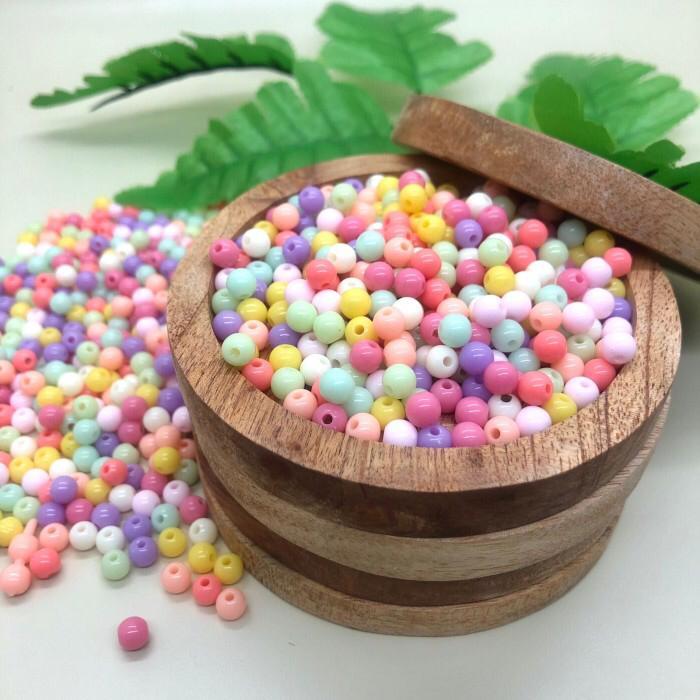 Jual 450 gr Manik Mote Dof Susu Pastel Bulat Lubang kecil | Shopee ...