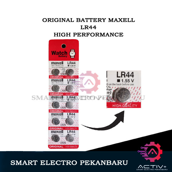 Jual ORIGINAL BATTERY MAXELL LR44 / AG13 (Harga Per Butir) Baterai LR ...