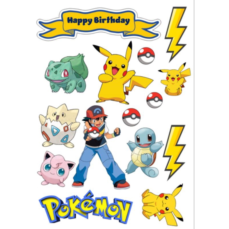 Jual TOPPER POKEMON Custom/Hiasan Kue ULTAH tema pokemon | Shopee Indonesia