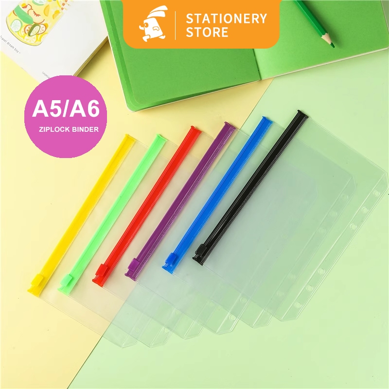 Jual A6 /A5 Binder Pocket Kantong / Ziplock bag / Pouch / Zipper PVC Diary Notebook 6 Ring ...