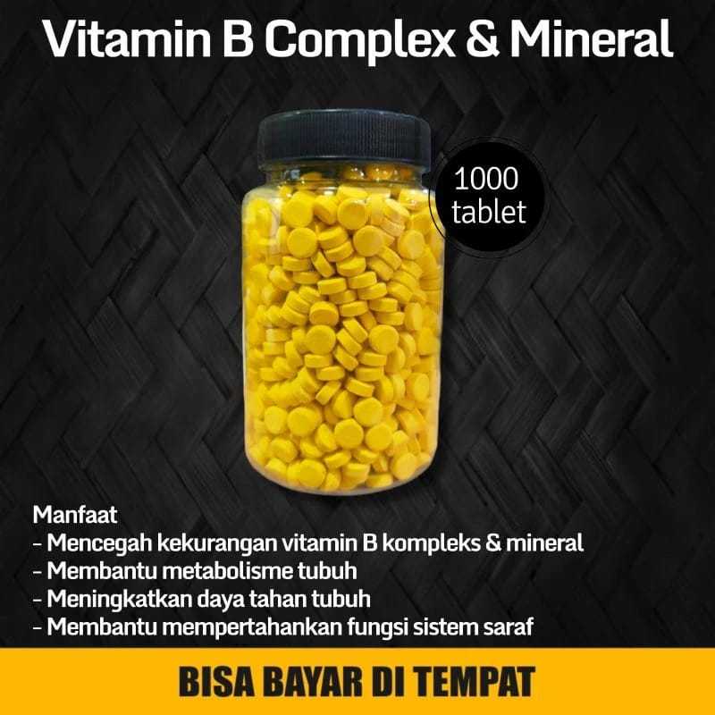 Jual BECOMP VITAMIN B COMPLEX SUPLEMEN ISI 1000 BUTIR | Shopee Indonesia