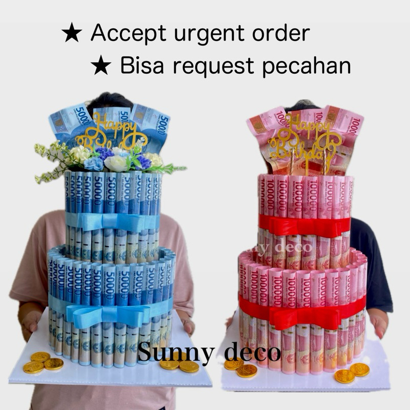 Jual (CUSTOM - READY) Birthday Money cake | Buket uang ultah | kado ...