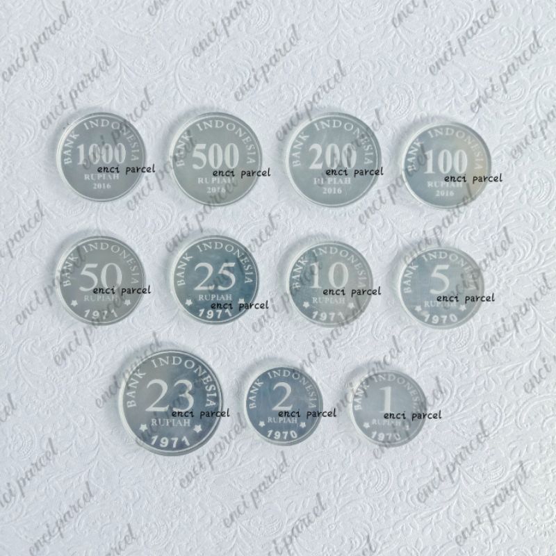 Jual uang mainan replika koin 1 2 5 10 50 100 200 rupiah hiasan mahar ...