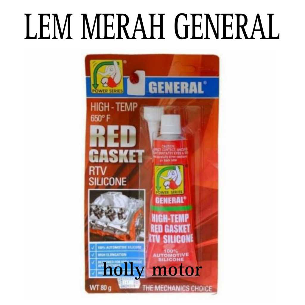 Jual LEM MERAH RED GASKET RTV SILICONE 32 GRAM GENERAL | Shopee Indonesia