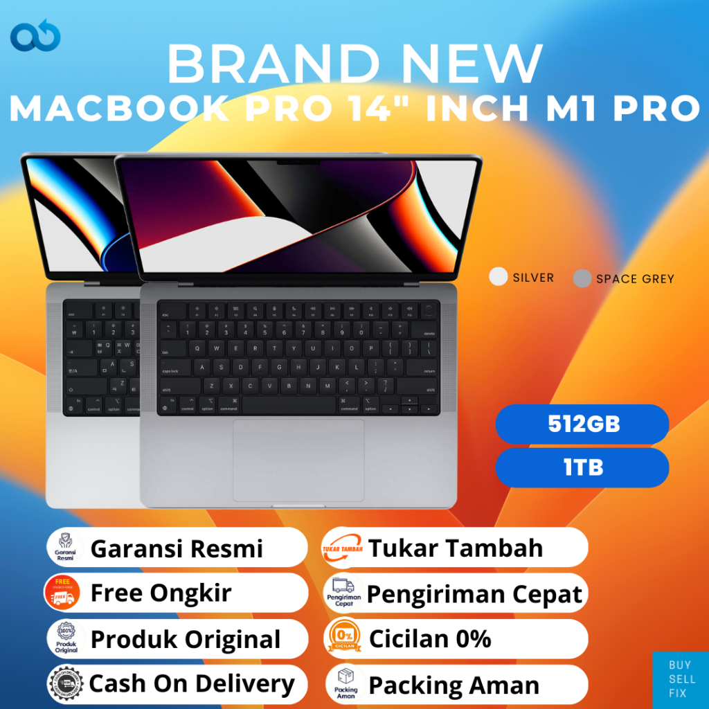 Jual Apple Macbook Pro 2021 M1 Pro 14" RAM 16GB 512GB 1TB Resmi iBox ...