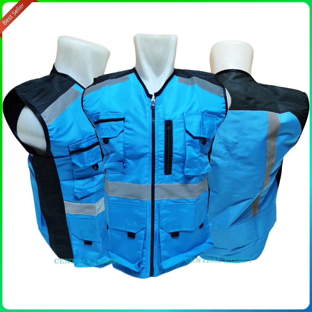 Jual Rompi Proyek Safety K3 Pekerja Umum Bahan Taslan Anti Air Premium ...