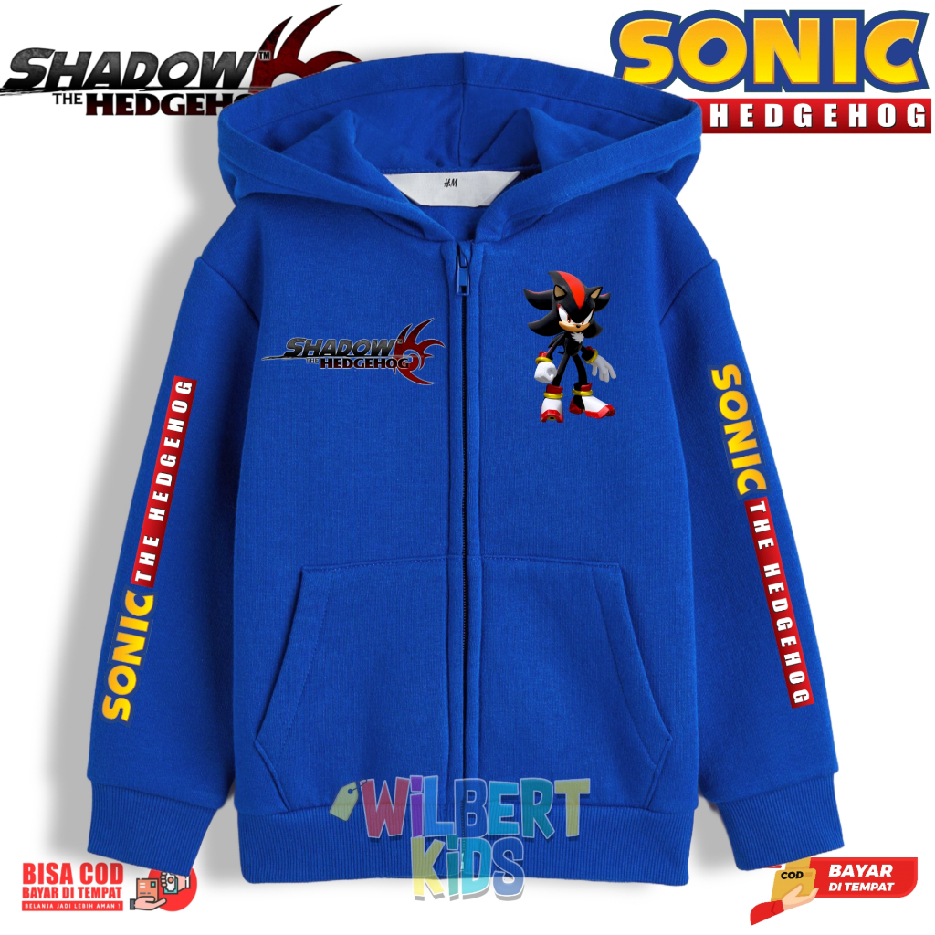 Jual Hoodie Zipper Anak Sonic The Hedgehog Shadow / Jaket Anak Shadow ...