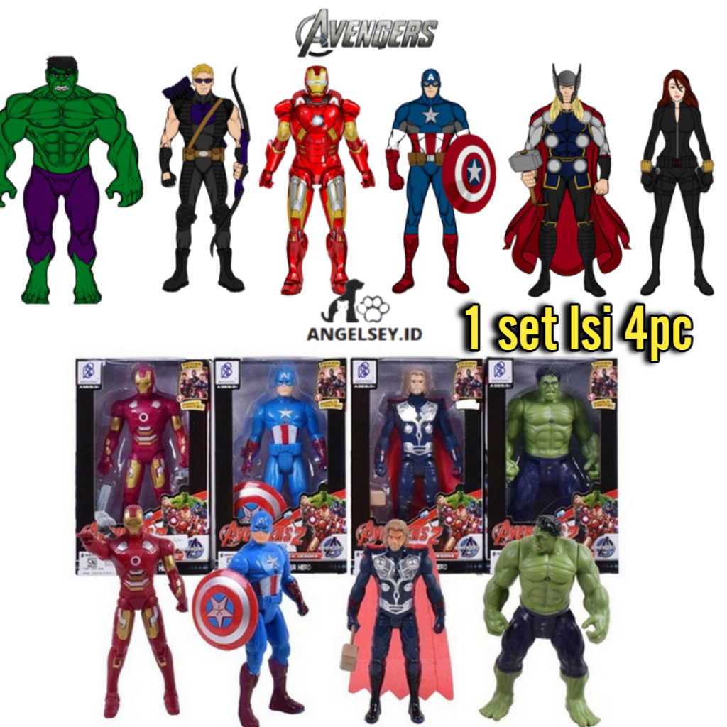 Jual Mainan Figure Robot Avenger 1 Set Dapat 4 pcs Include Battery ...