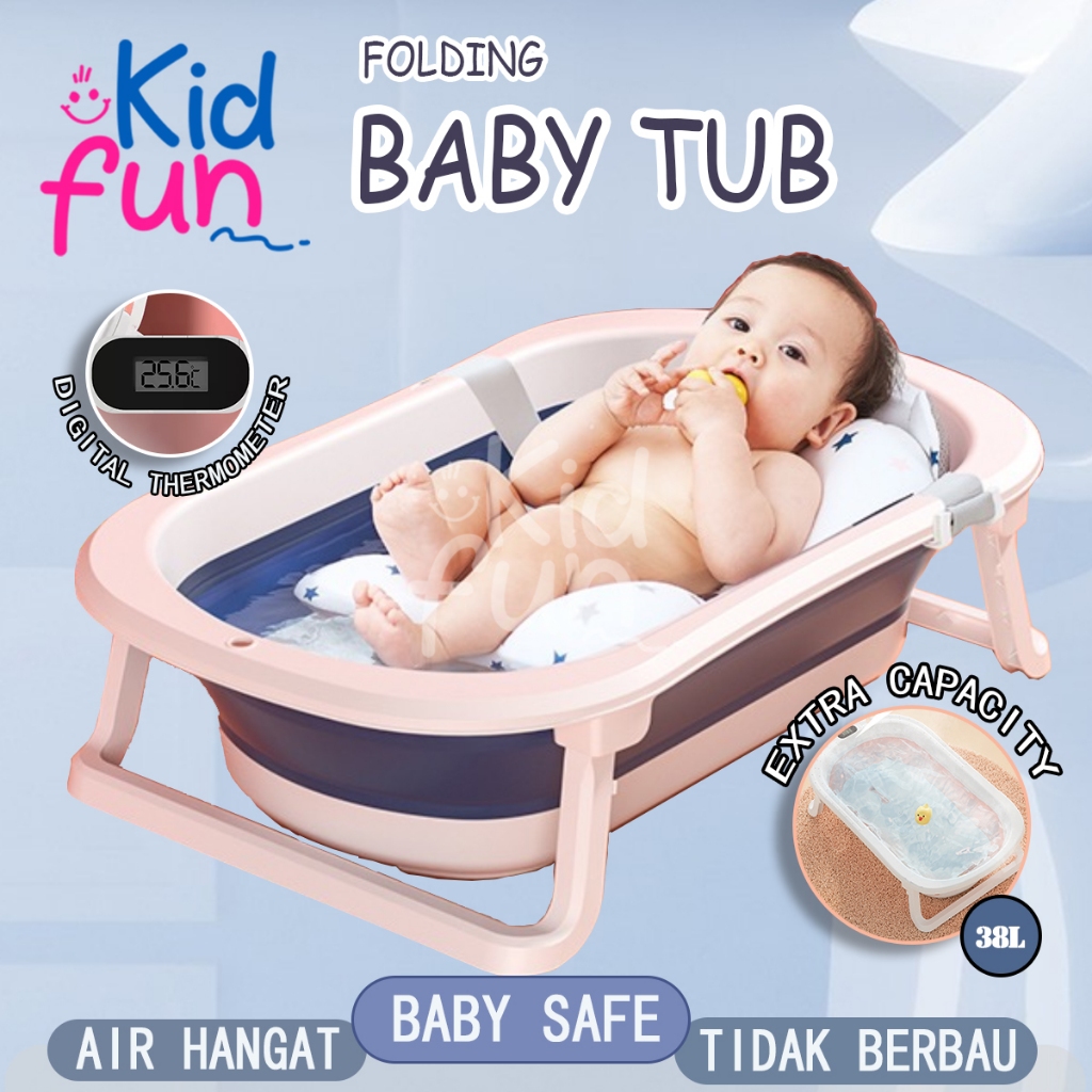 Jual Bak Mandi Bayi Portable -Bak Mandi Bayi Lipat dengan Pengukur Suhu ...