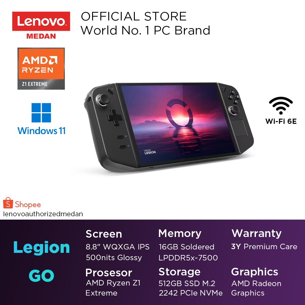 Jual Lenovo Legion Go 8APU1 22ID, AMD R Z1 Extreme/16GB/512GB/W11HSL/3Y ...
