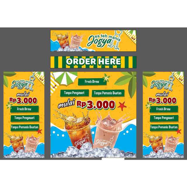 Jual banner custom rombong teh | Shopee Indonesia