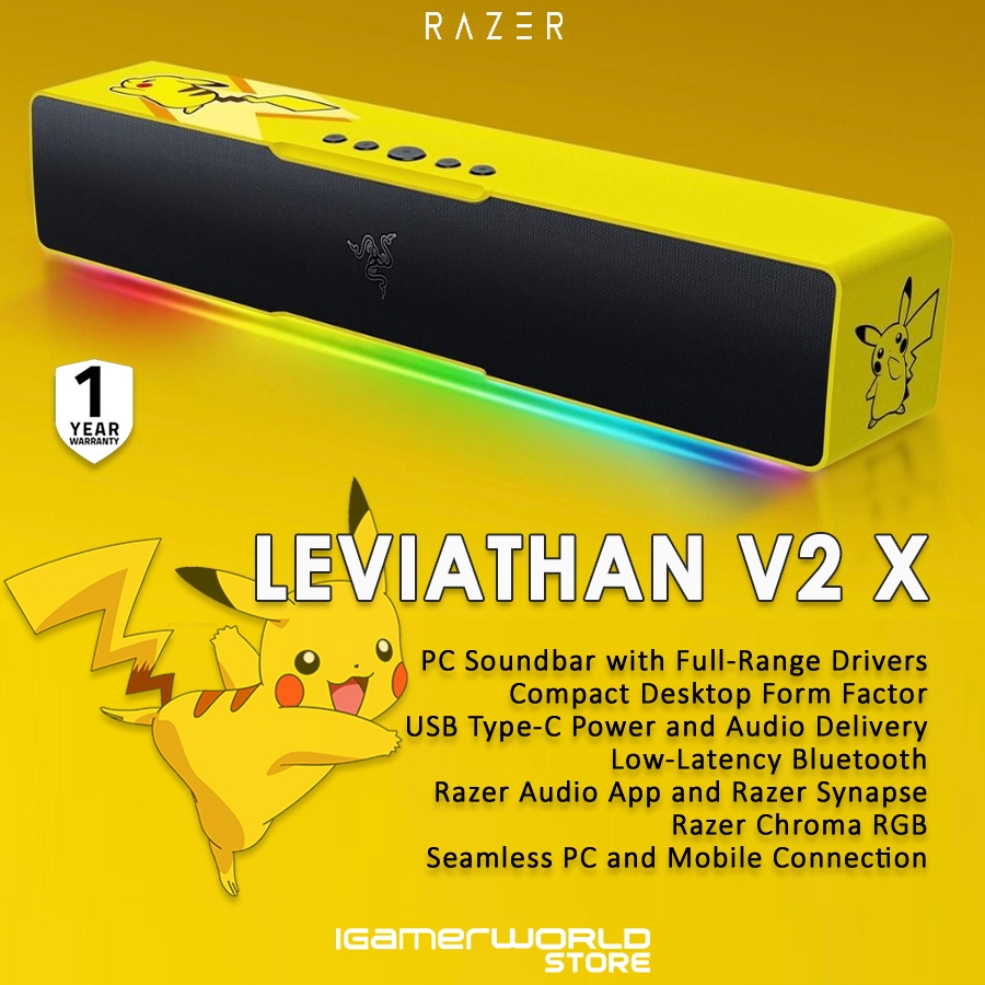 Jual Razer Leviathan V2 X Pokemon Edition RGB Bluetooth Gaming Soundbar ...