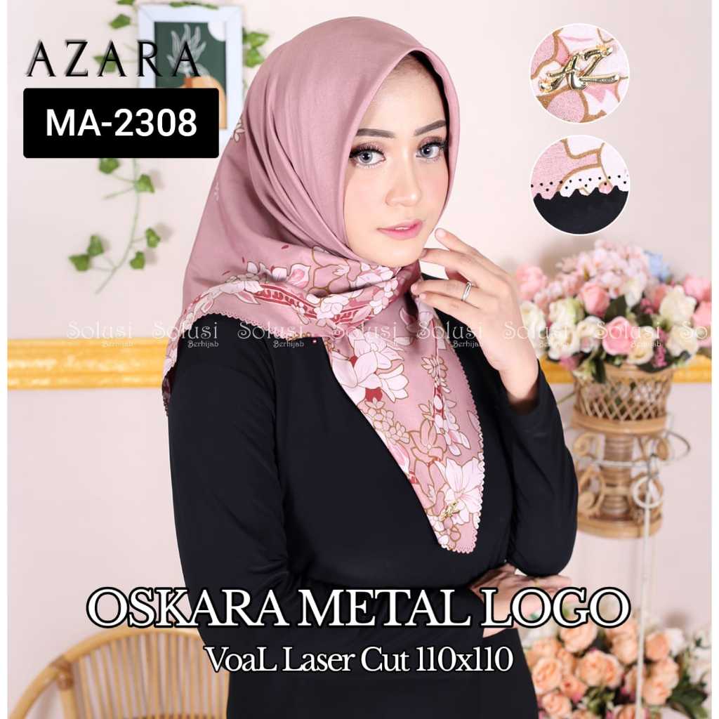 Jual SERAGAMAN OSKARA METAL LOGO AZARA Hijab Jilbab Voal Motif Laser ...