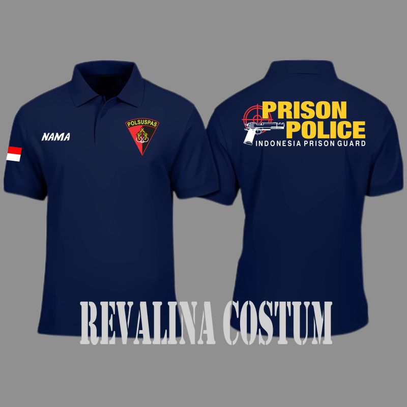 Jual BAJU KAOS POLO WANGKI/ KAOS KERAH POLSUSPAS PRISON POLICE LENGAN ...