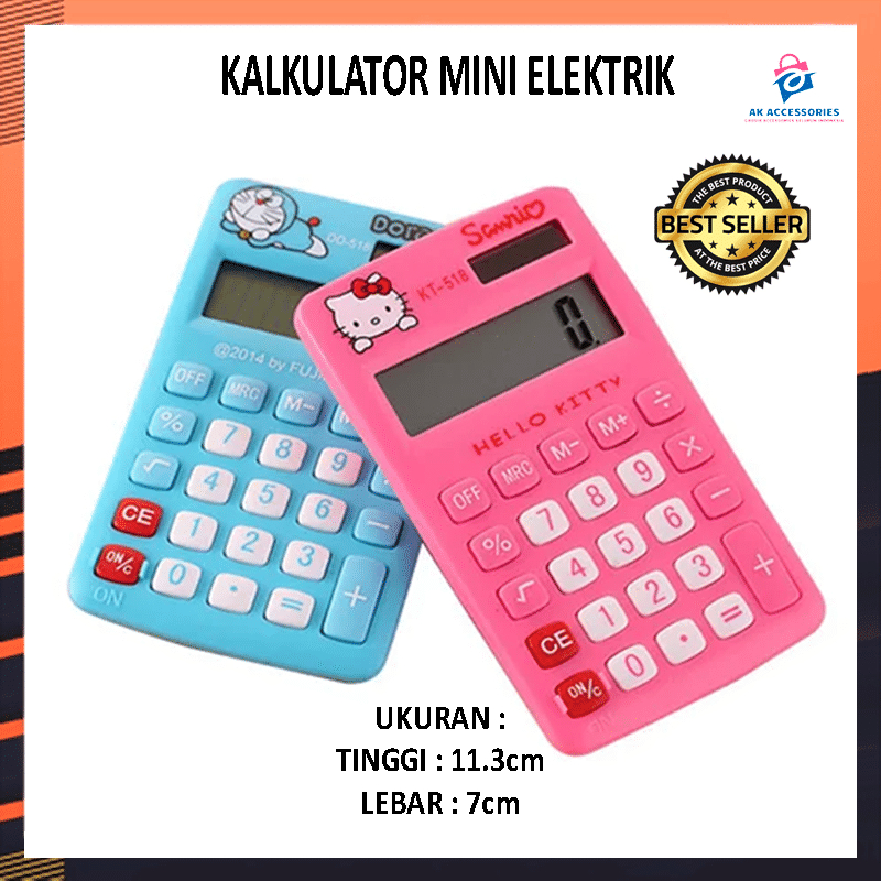Jual AKACC KALKULATOR MINI KARAKTER 12DIGIT DD-518-12 / CALCULATOR ...