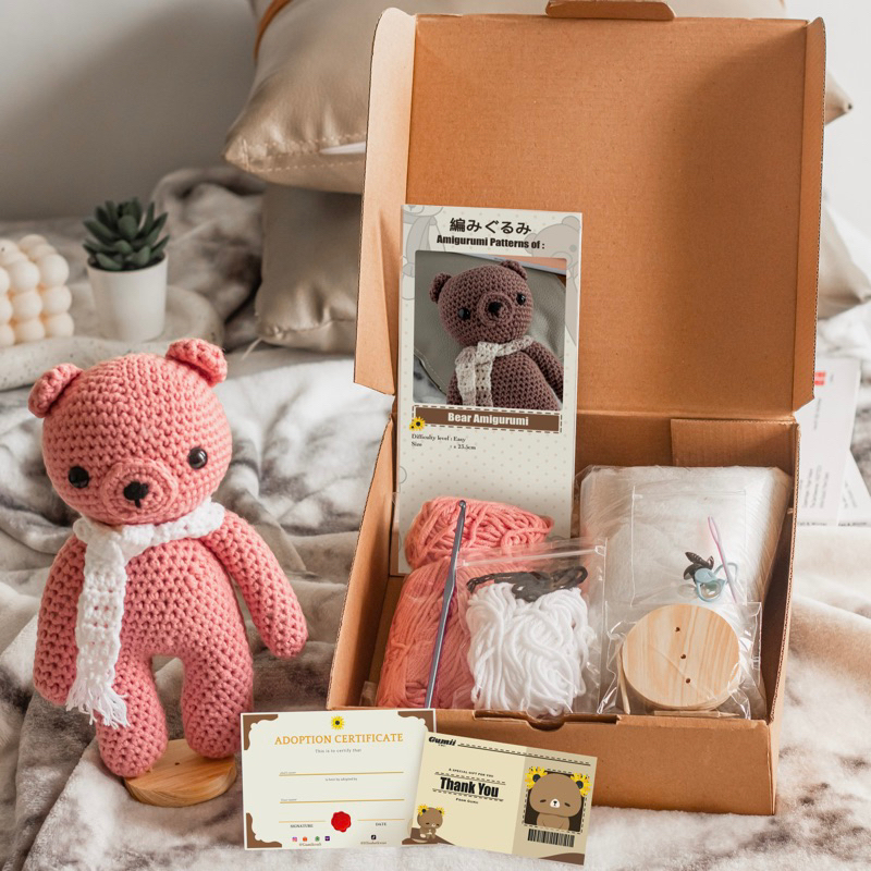Jual DIY Crochet Bear Amigurumi Kit / Do It Yourself Beruang Rajut Set ...