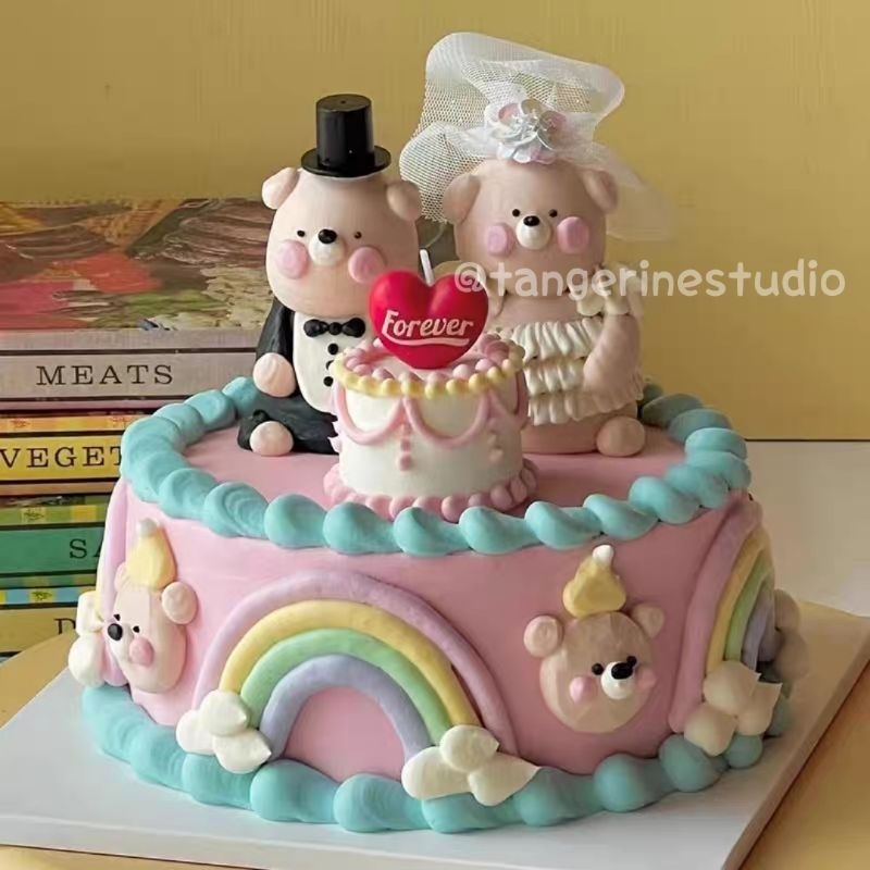 Jual Cake Topper Bride and Groom | Wedding Topper | Wedding Veil Topper ...