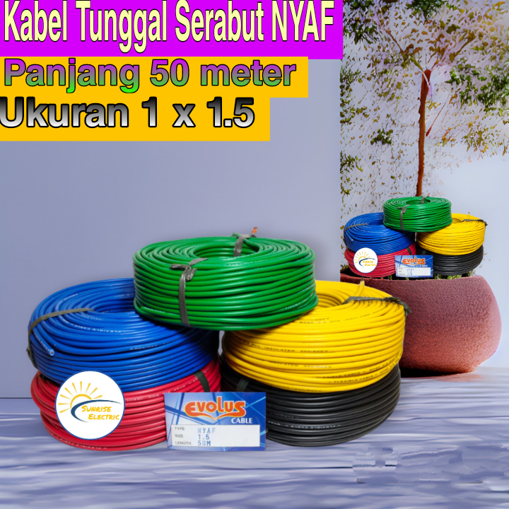 Jual Kabel Tunggal Serabut NYAF 1 x 1.5 Panjang 50 Meter | Shopee Indonesia