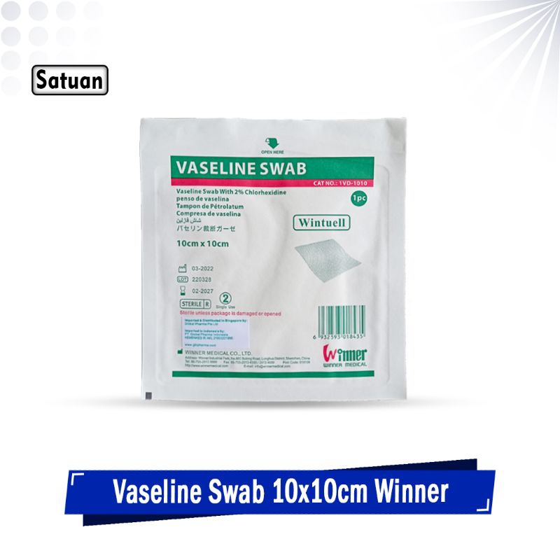 Jual Vaseline Swab Winner 10x10cm Kasa Pembalut Luka Wintuel Sejenis ...