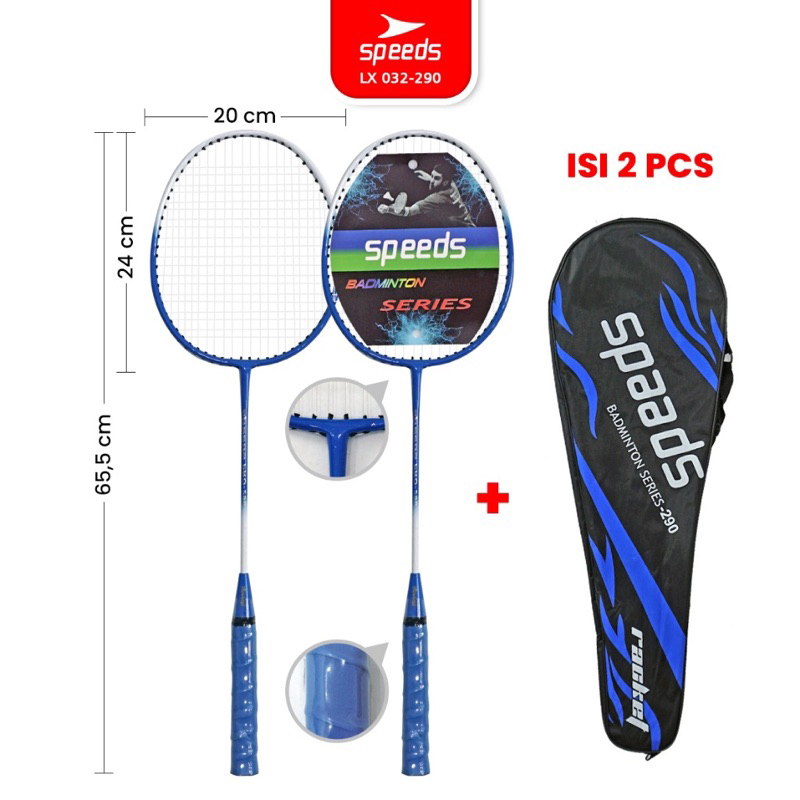 Jual SPEEDS Raket Badminton isi 2pcs Raket Bulu Tangkis Alat Olahraga ...